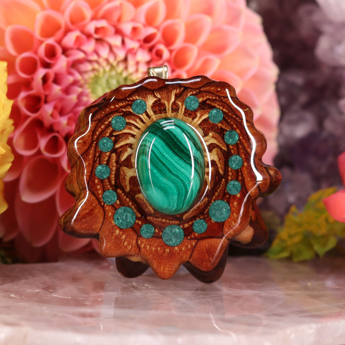 Malachite with Multi-Glow – Third Eye Pinecones