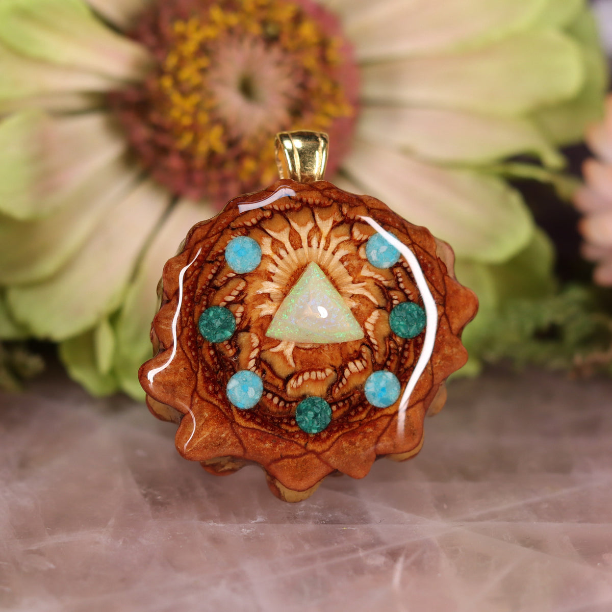 Sterling Opal with Multi-Glow – Third Eye Pinecones