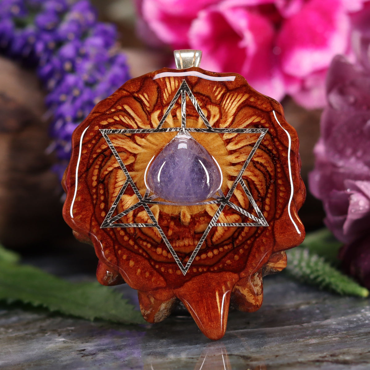 Tanzanite with Silver Merkaba – Third Eye Pinecones