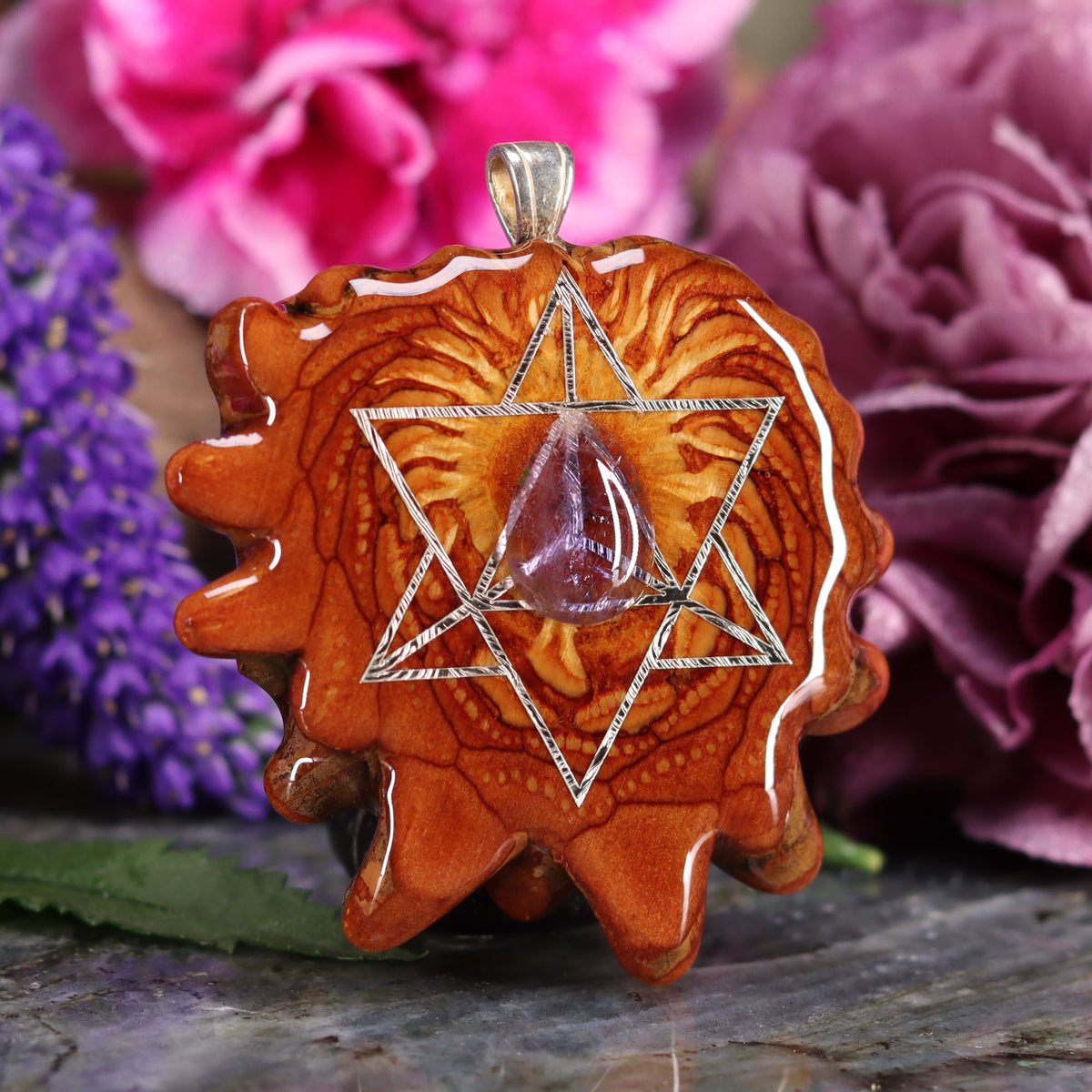 Tanzanite with Silver Merkaba – Third Eye Pinecones