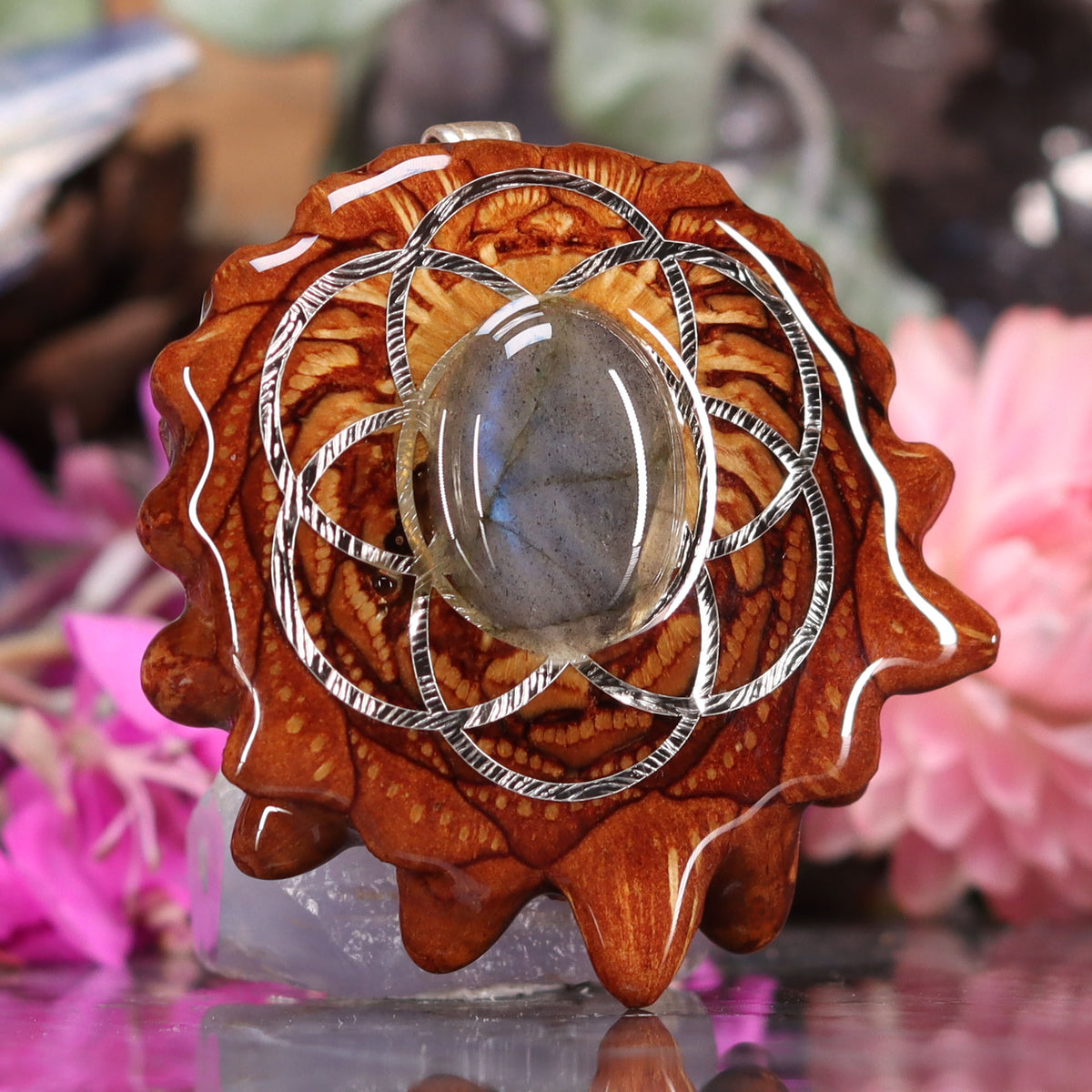 Labradorite with Silver Seed of Life – Third Eye Pinecones