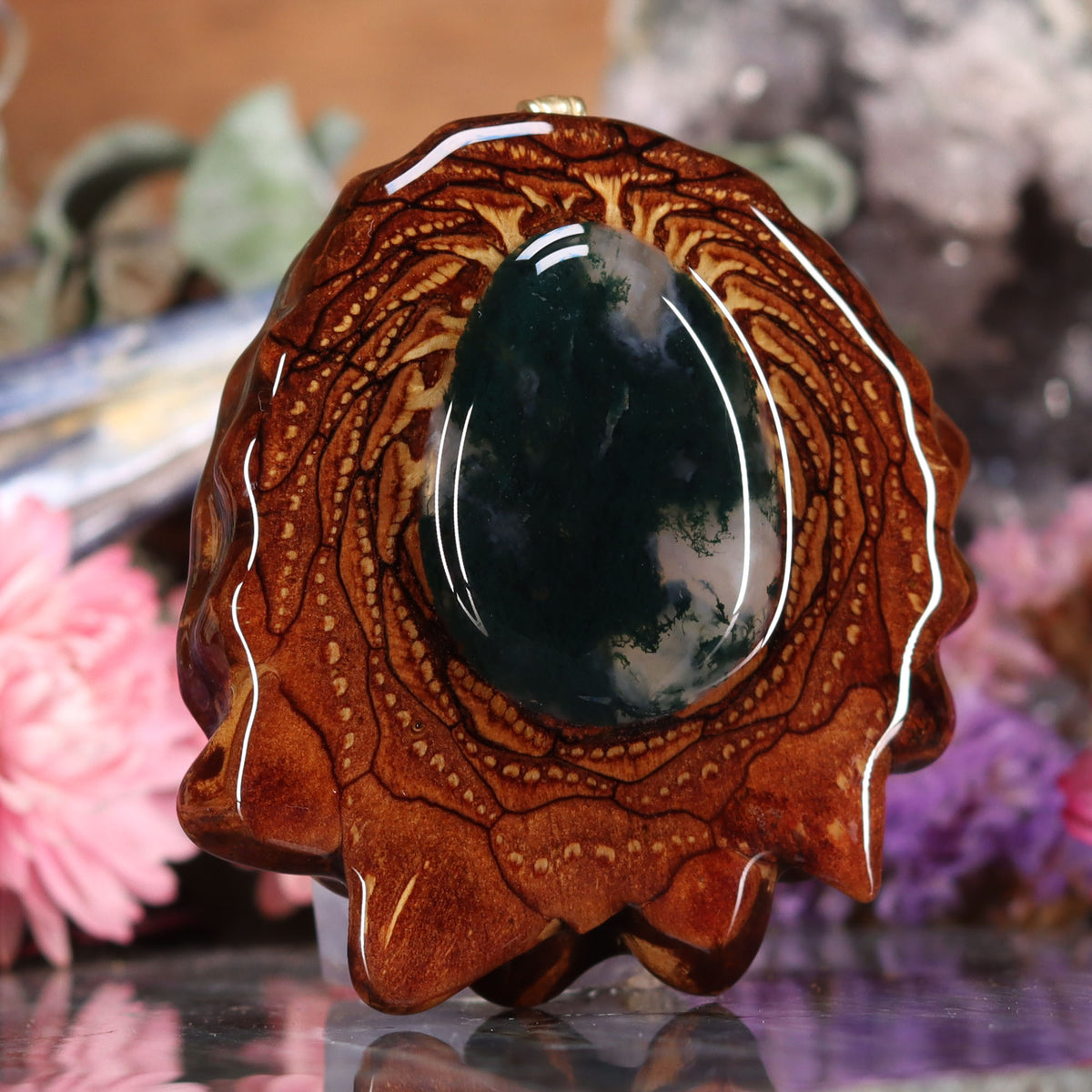 Moss Agate – Third Eye Pinecones