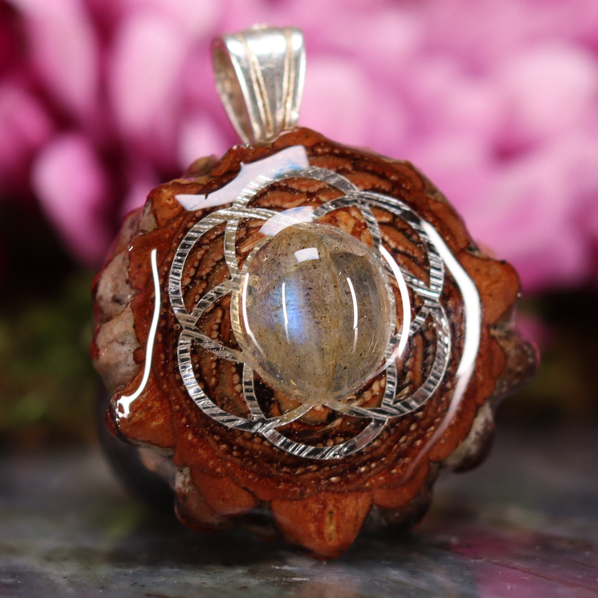 Labradorite with Silver Seed of Life – Third Eye Pinecones