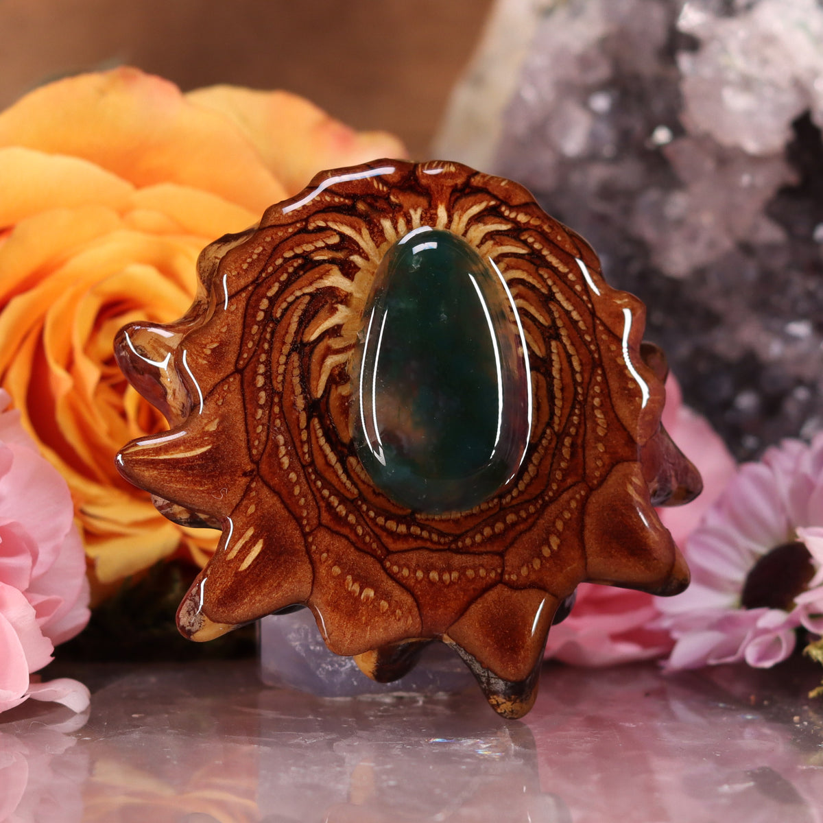 Moss Agate – Third Eye Pinecones