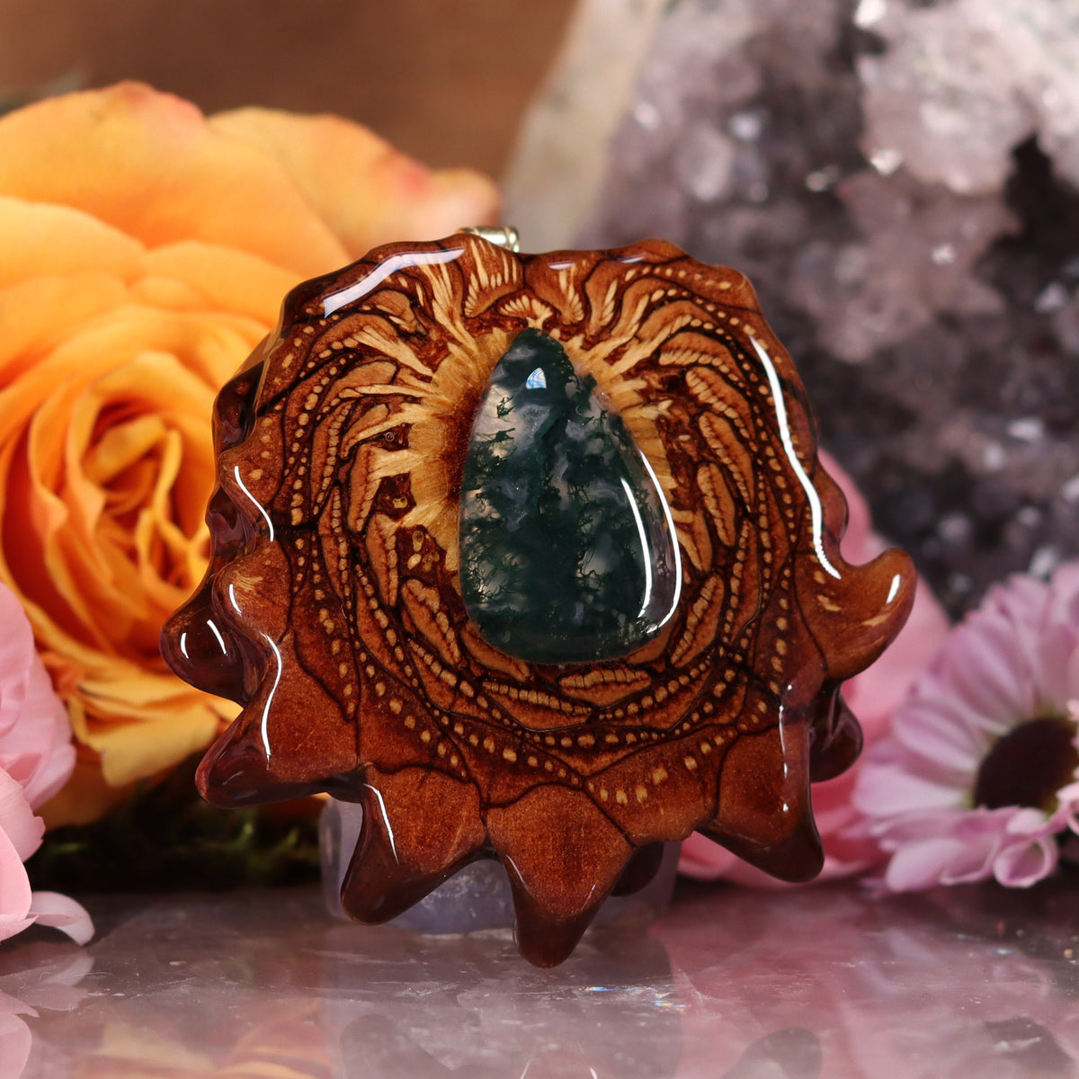 Moss Agate – Third Eye Pinecones