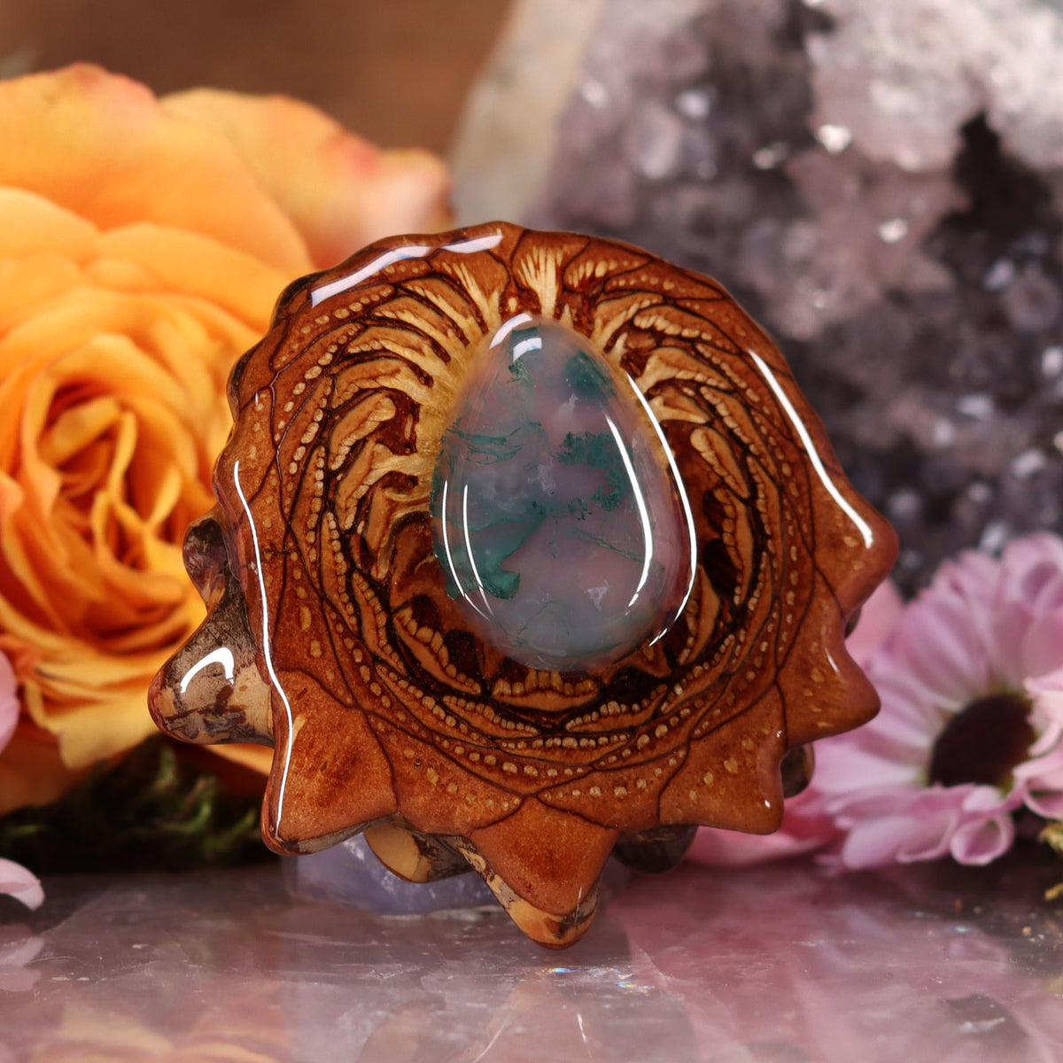Moss Agate – Third Eye Pinecones