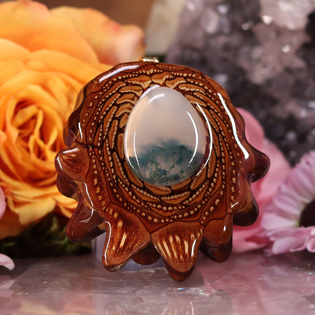 Moss Agate – Third Eye Pinecones