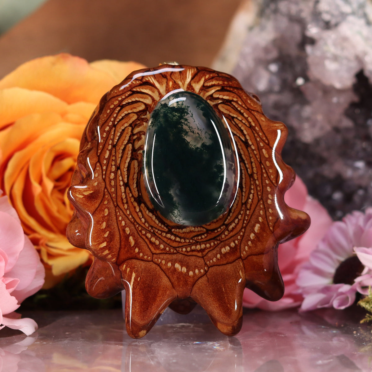 Moss Agate – Third Eye Pinecones