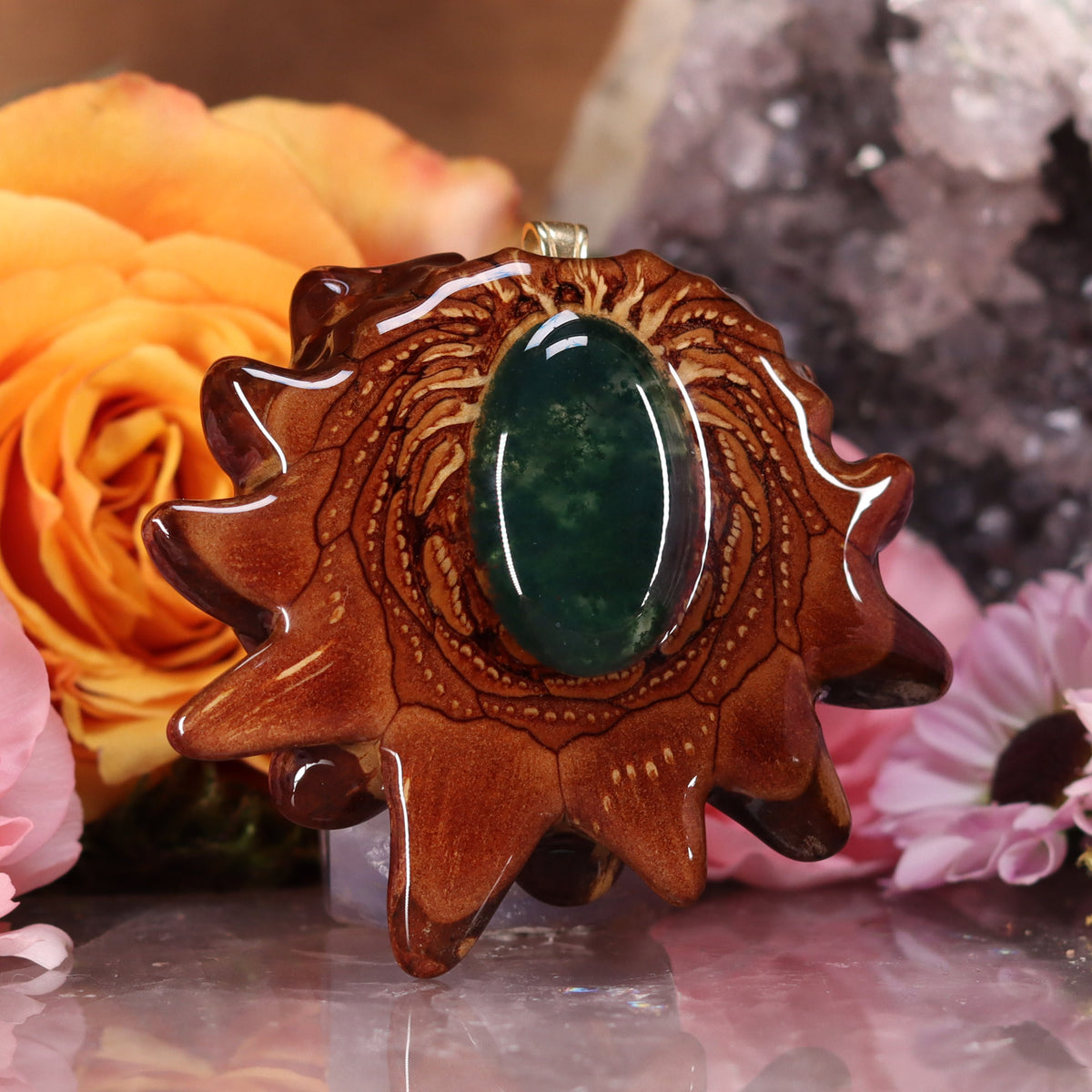 Moss Agate – Third Eye Pinecones