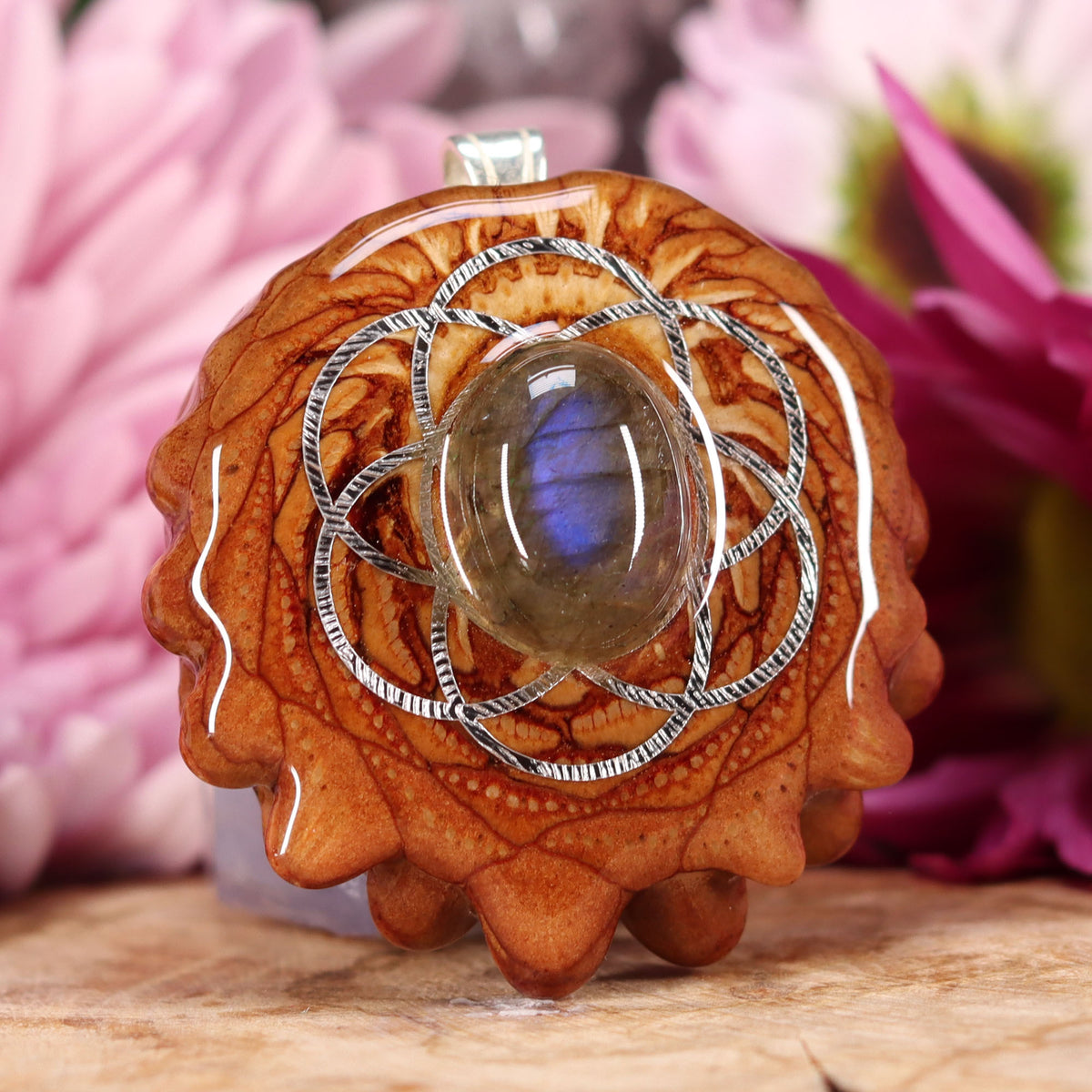 Labradorite with Silver Seed of Life – Third Eye Pinecones