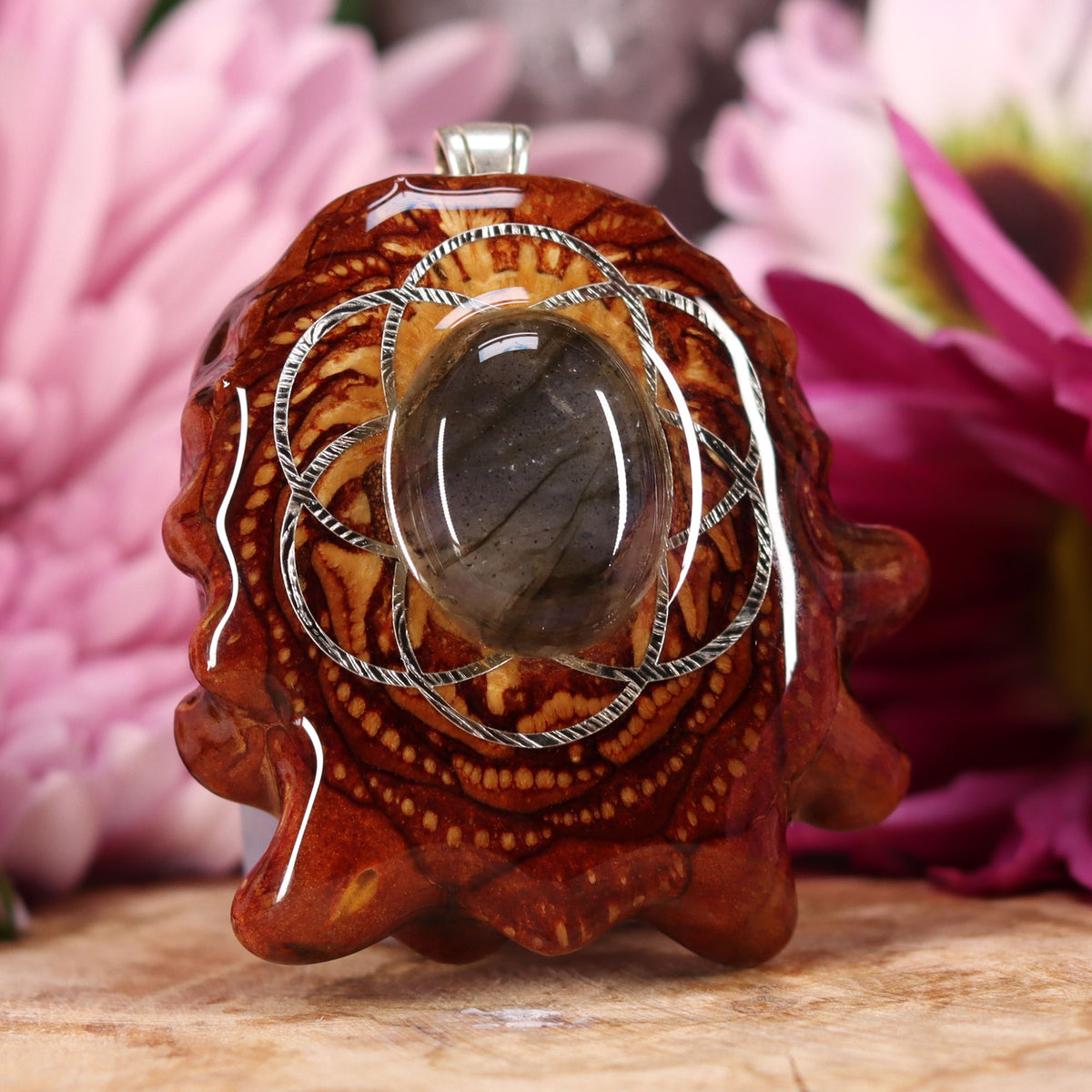 Labradorite with Silver Seed of Life – Third Eye Pinecones