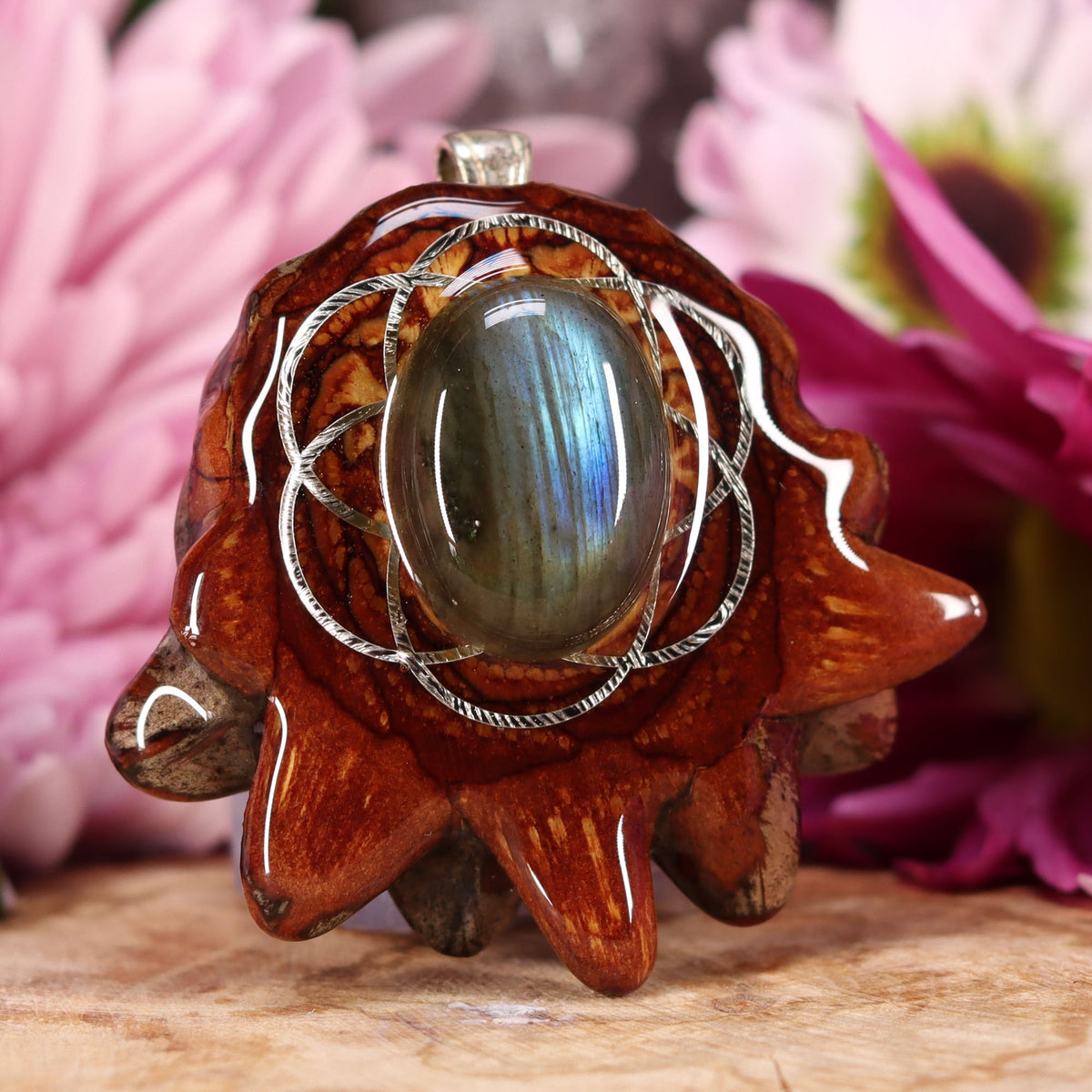 Labradorite with Silver Seed of Life – Third Eye Pinecones