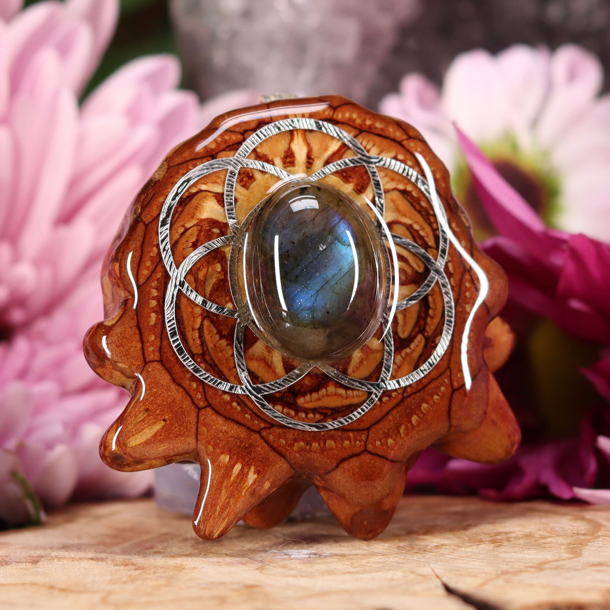 Labradorite with Silver Seed of Life – Third Eye Pinecones