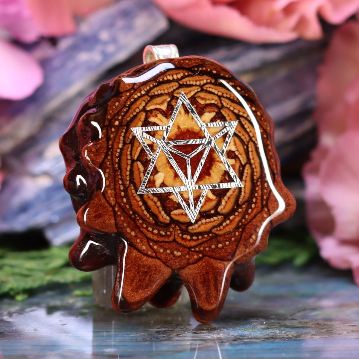 Natural with Silver Merkaba – Third Eye Pinecones